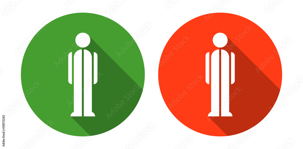 Two ikons for permit and prohibition. No entry sign with simple ...