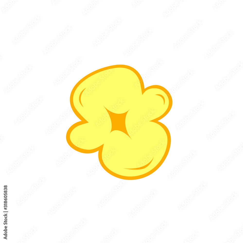 popcorn one piece icon. Clipart image isolated on white background ...