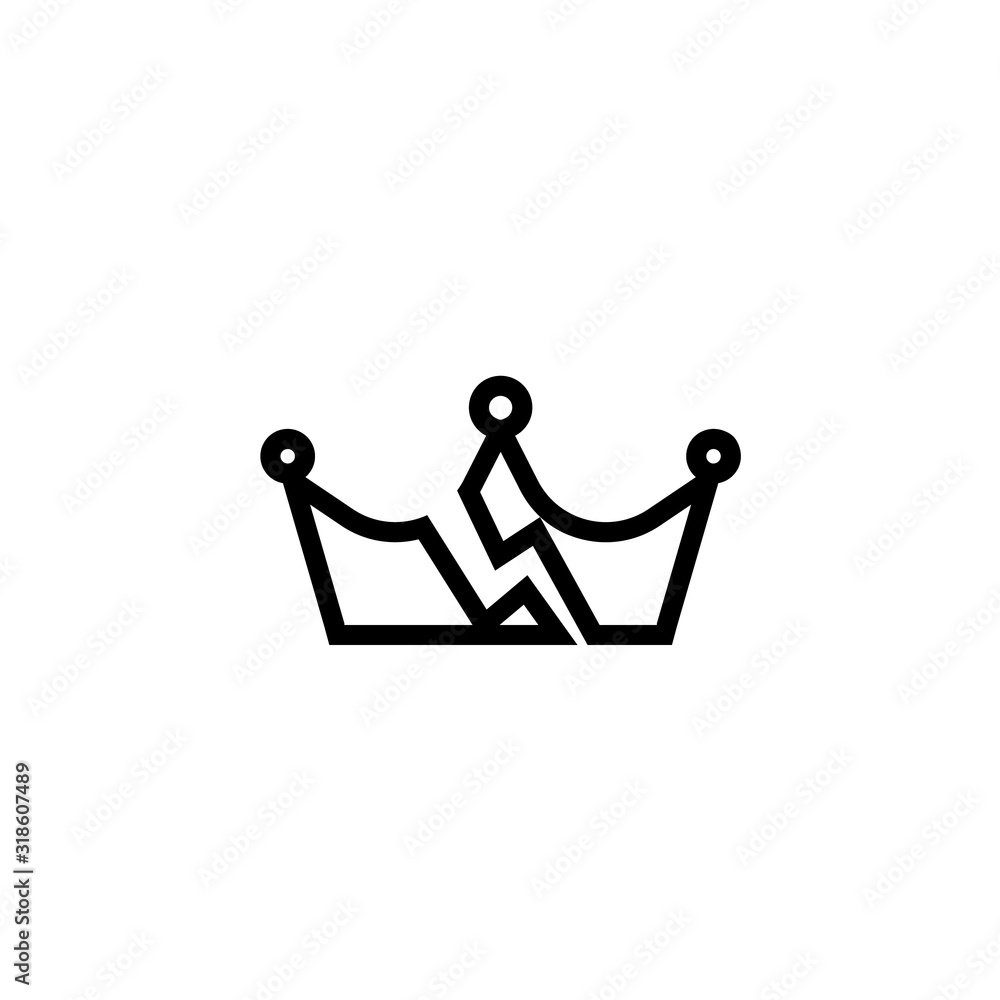 Broken crown icon. Clipart image isolated on white background Stock ...