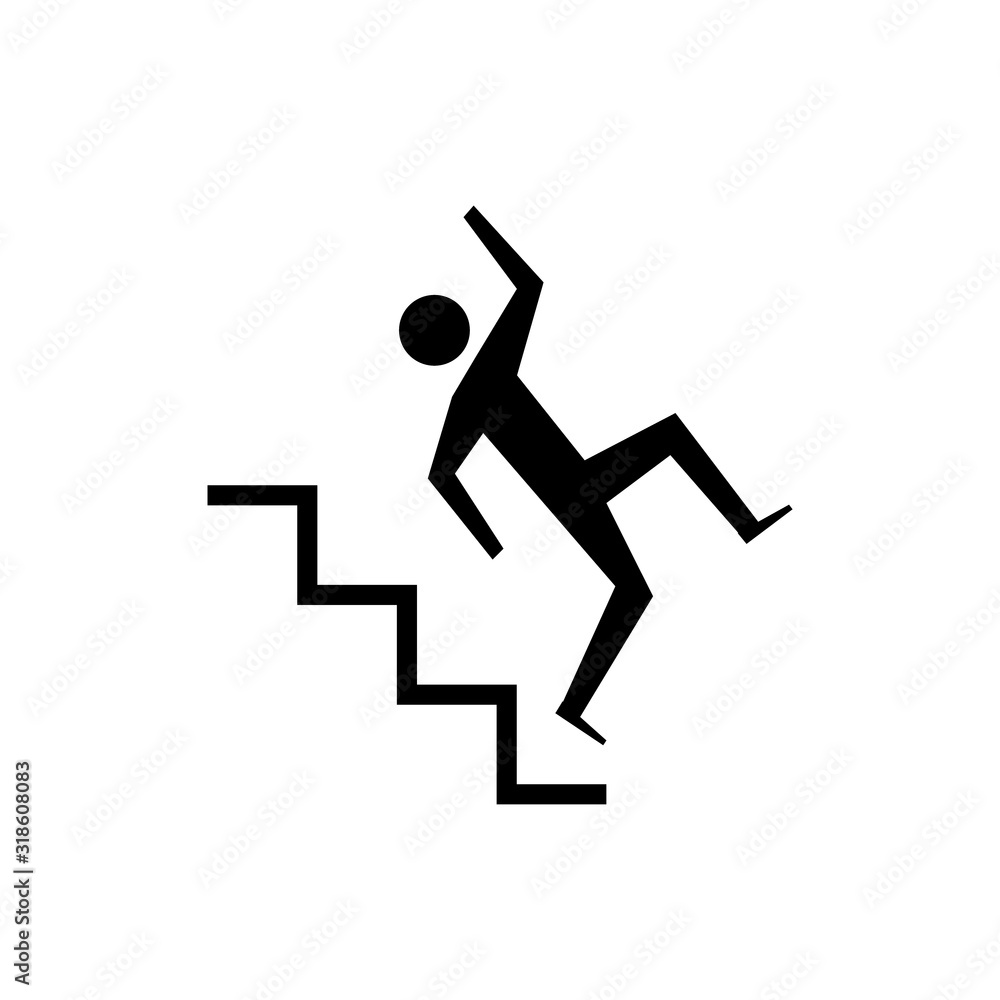 Falling off ladder icon. Clipart image isolated on white background ...
