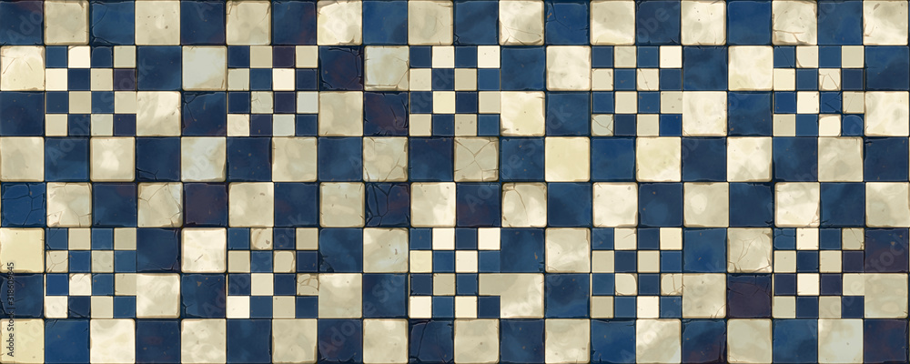 Cartoon style mosaic tile texture background Stock Illustration | Adobe ...