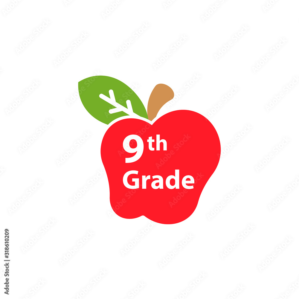 9th Grade level icon. Clipart image isolated on white background Stock ...