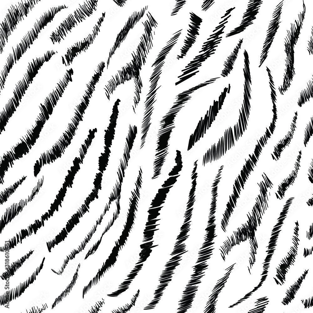 Tiger texture abstract vector seamless pattern on white background ...