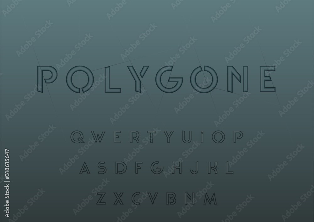 Decorative alphabet, rounded stencil sans serif style letters. Vector ... Decorative alphabet, rounded stencil sans serif style letters. Vector ...