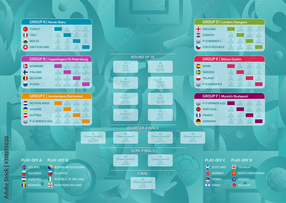 Match schedule, template for web, print, football results table, vector ...