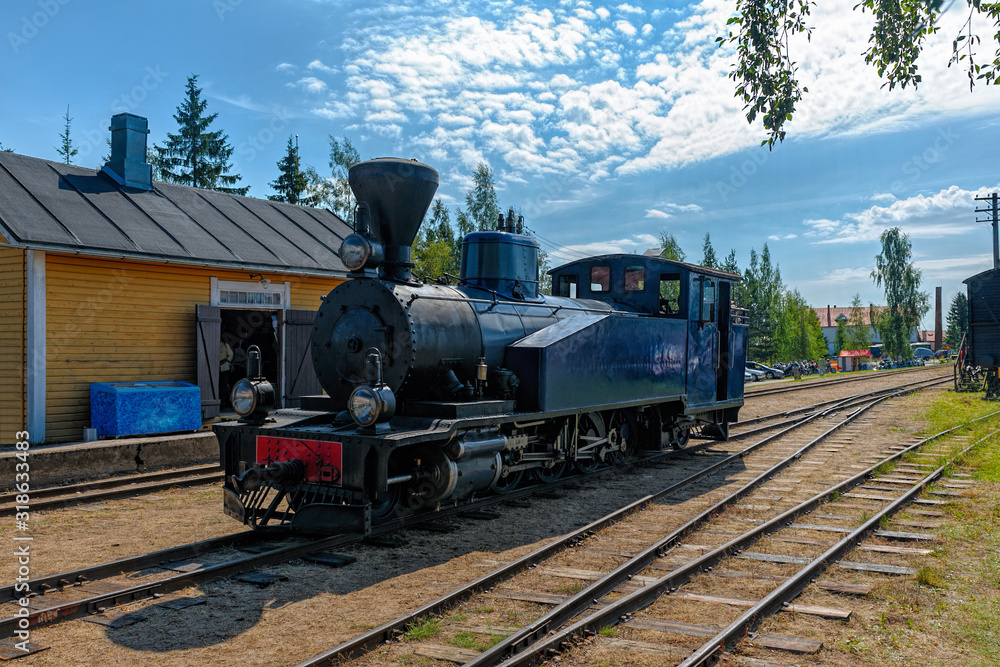 Birch wood fuelled narrow gauge steam locomotive, manufactured in ...