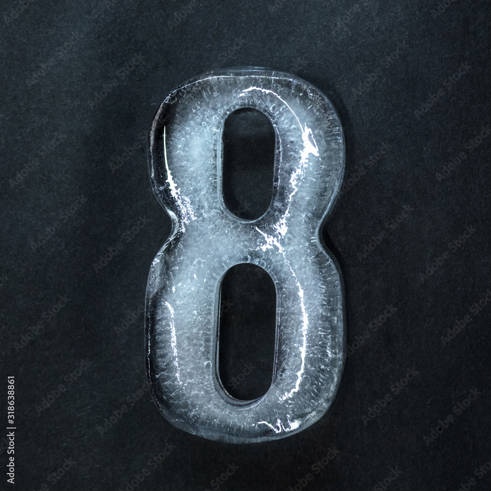 Melting. Numeric value, numbers made out of shiny and well-structured ...