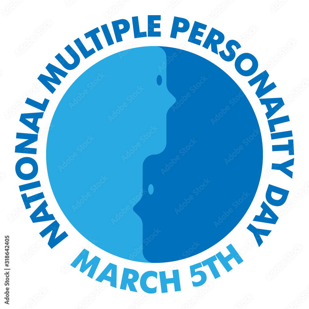 Vetor de National multiple personality day symbol. do Stock | Adobe Stock