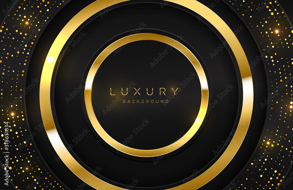 Realistic 3d background with glossy gold ring shape. Vector golden ...