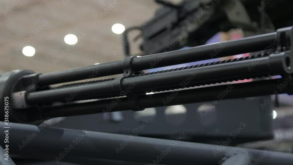 Modern machine gun four barrel large caliber heavy rifle military ...