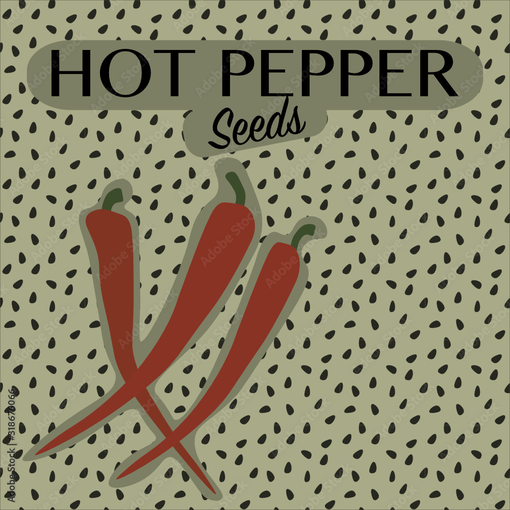 Flat design packaging for seeds of vegetables in vector with copy space ...