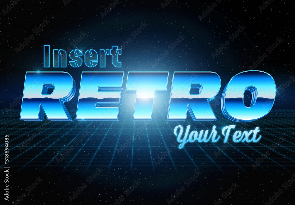 Retro Style Text Effect Mockup Stock Template | Adobe Stock