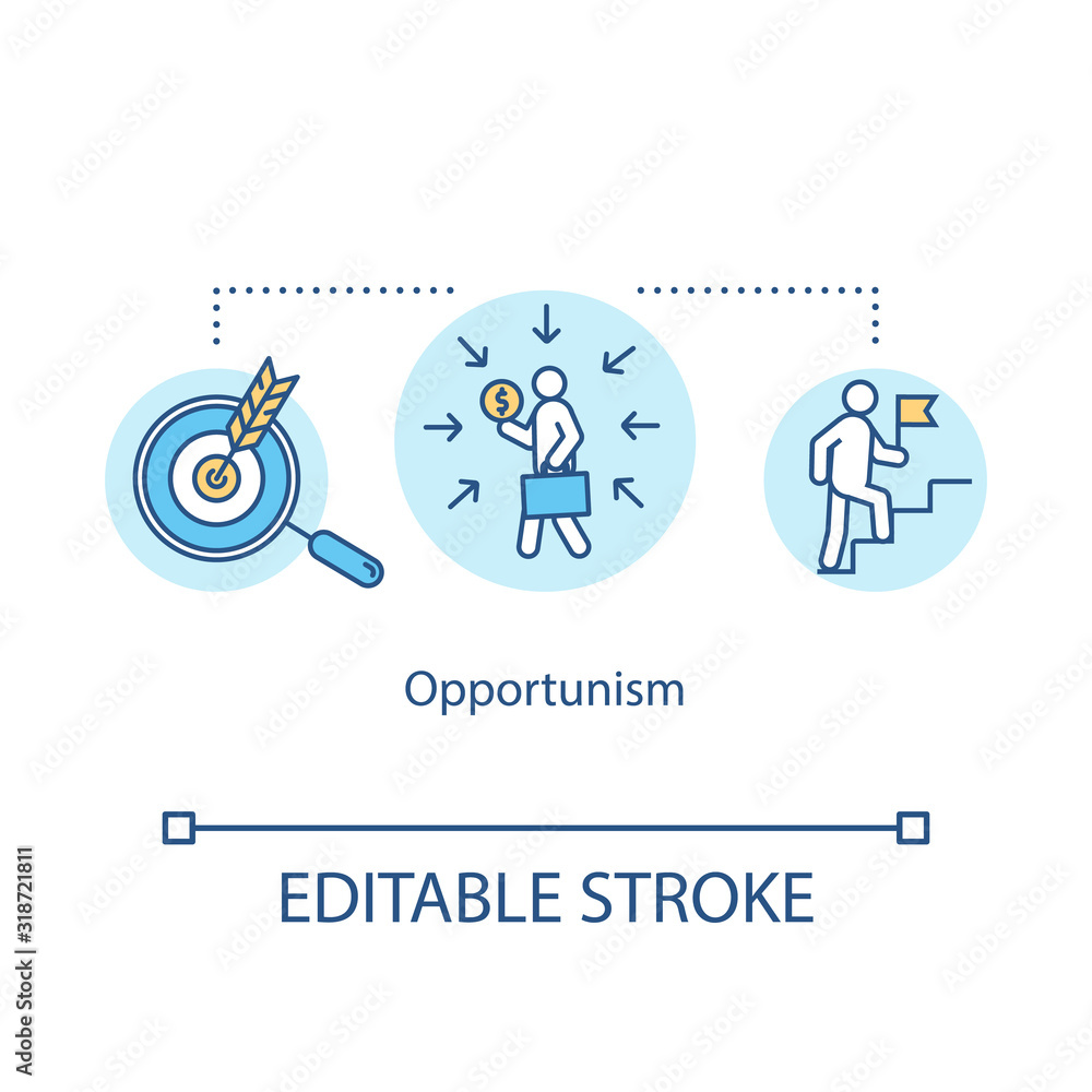 Opportunism concept icon. Personal development, career growth idea thin ...