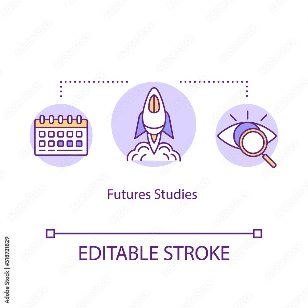 Futures studies concept icon. Futurology idea thin line illustration ...