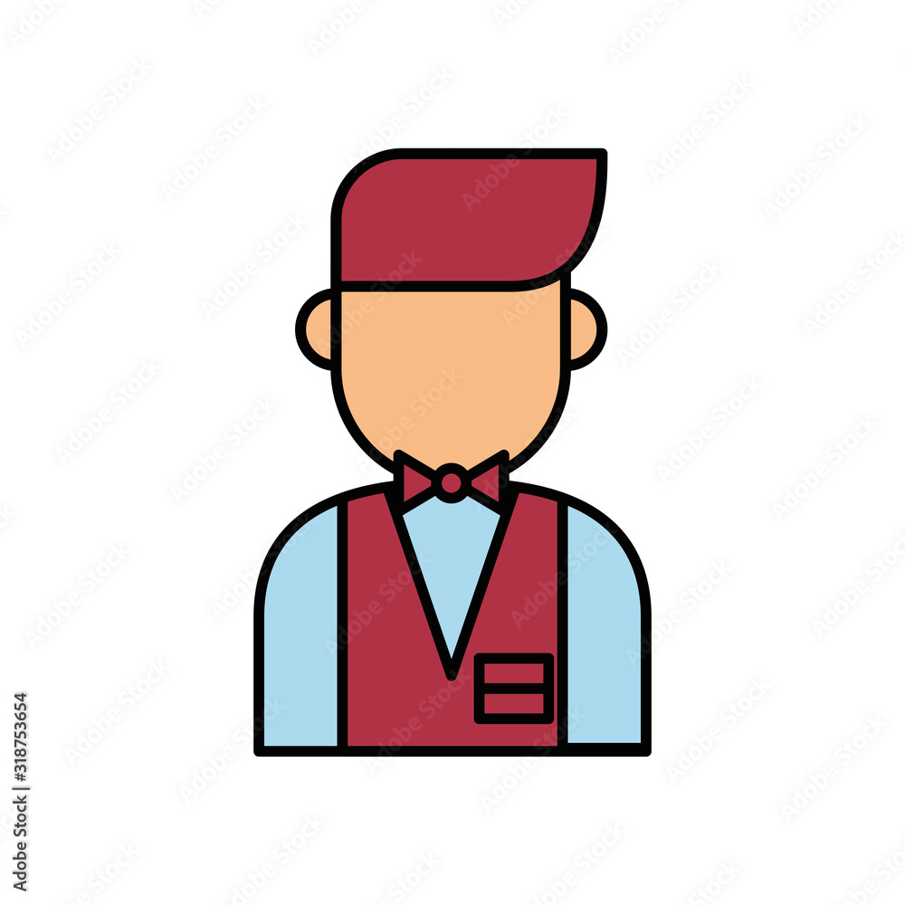waiter restaurant server character icon Stock Vector | Adobe Stock