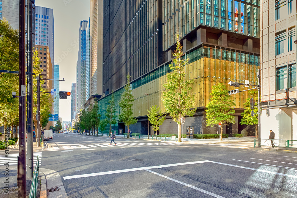 Foto de City of Tokyo in Japan. In One of The Central Streets of Tokyo ...