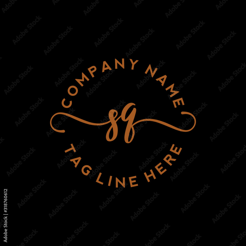 Initial Letter SQ Signature Handwriting and Elegant Logo Design Vector ...