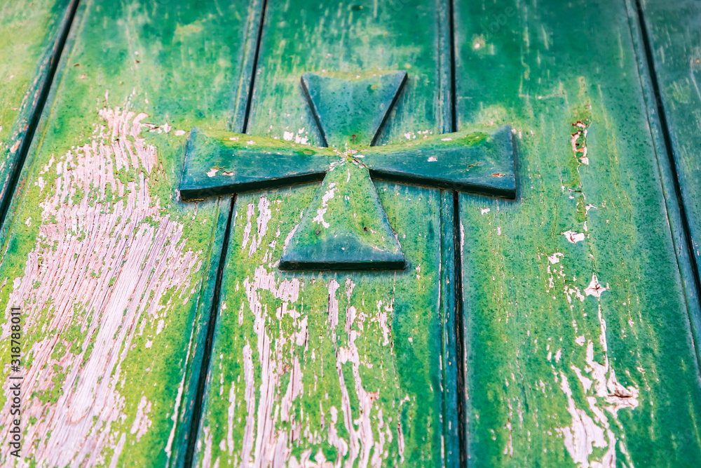 Italy, Sicily, Messina Province, Montalbano Elicona. A cross on a ...