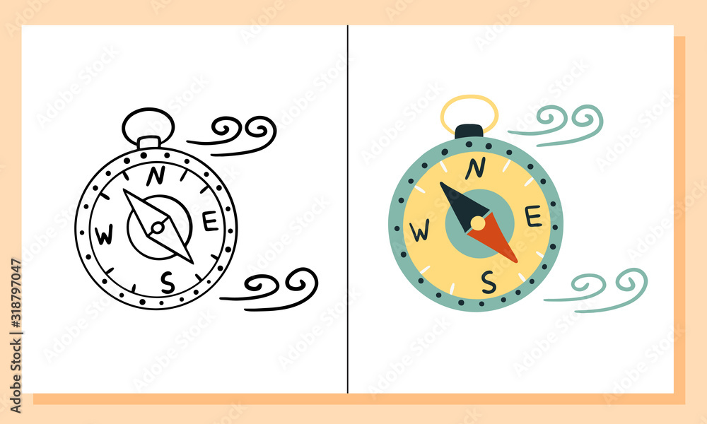 Compass Coloring Page