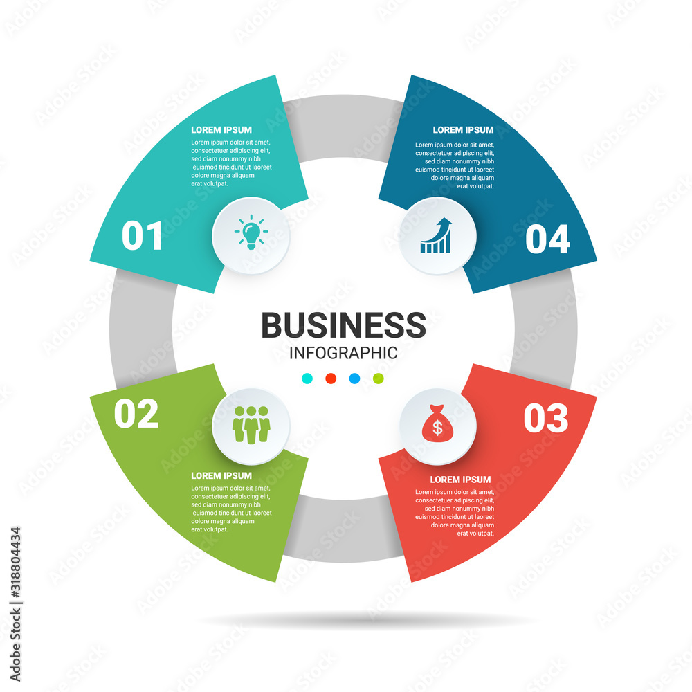 Infographic circle vector, cycle diagram, round graph. Presentation ...