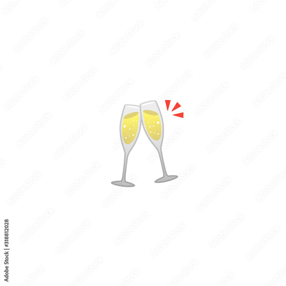 Clinking Glasses Vector Icon. Isolated Alcohol Drinks Emoji, Emoticon ...