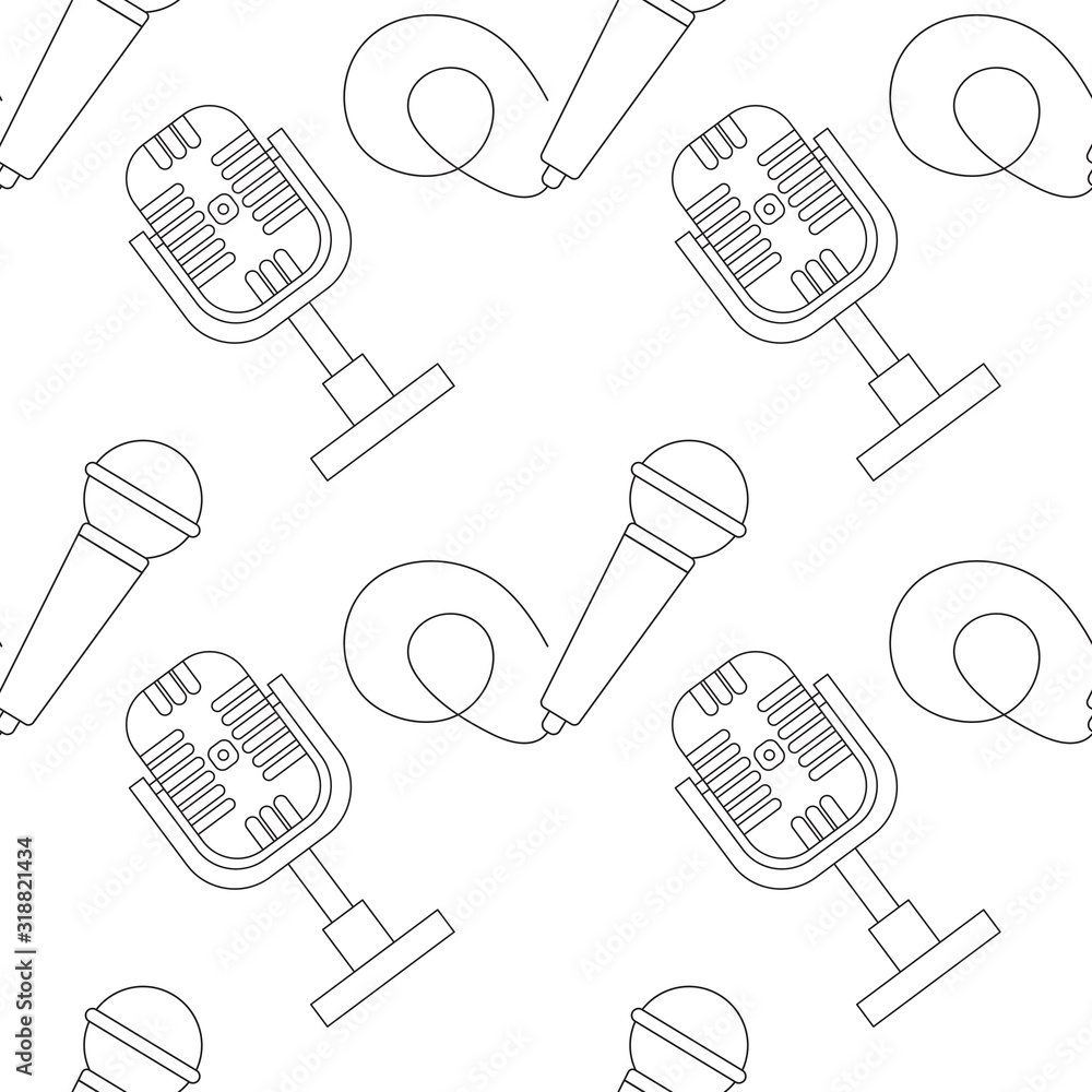 Seamless pattern continuous linear drawing of a vector wired dinamic ...