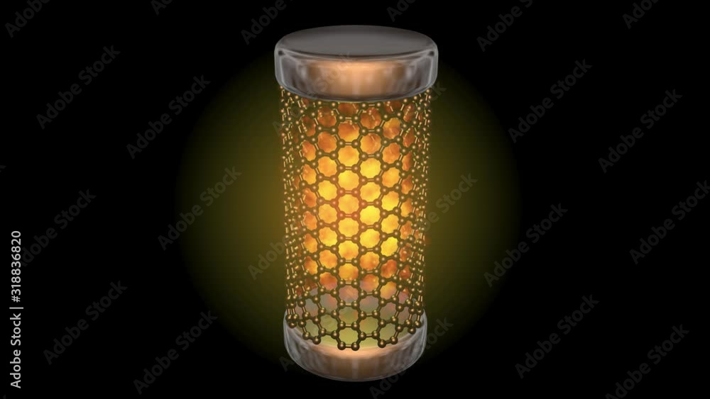 Glowing graphene battery with pulsating central core of energized gas ...