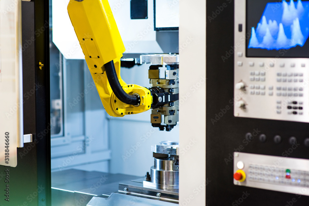 Augmented reality for industry concept. Robotic and Automation system ...