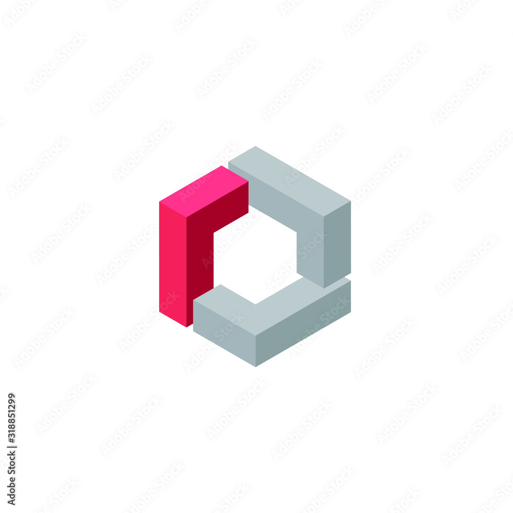 Construction Logo 3D abstract engineering industry business project ...