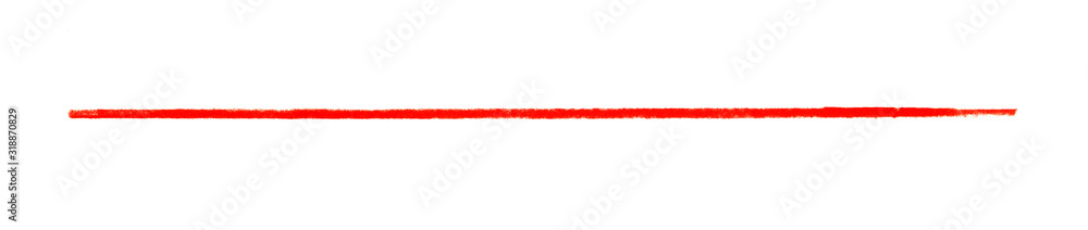 Lange rote gemalte Linie als Markierung oder zum Unterstreichen Stock ...