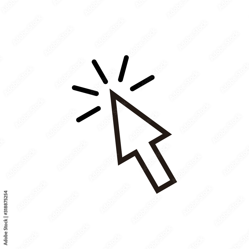 Click arrow icon simple, Cursor icon, Computer mouse click cursor black ...