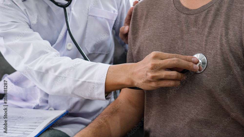 Doctor Listening With Stethoscope