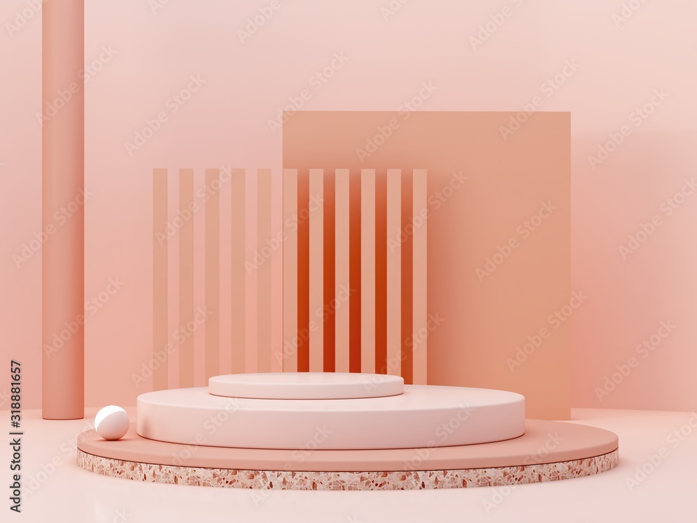 Minimal scene with podium and abstract background. Geometric shapes ...