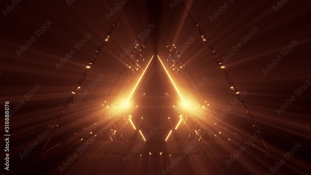 3d illustration beautiful magic triangle paradise door artwork design ...