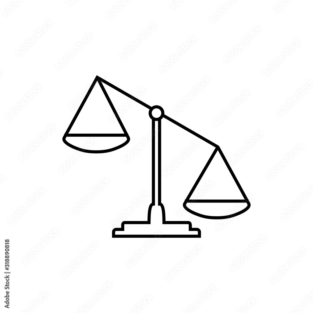 Scales icon vector on white background, Law scale icon, justice, Scales ...