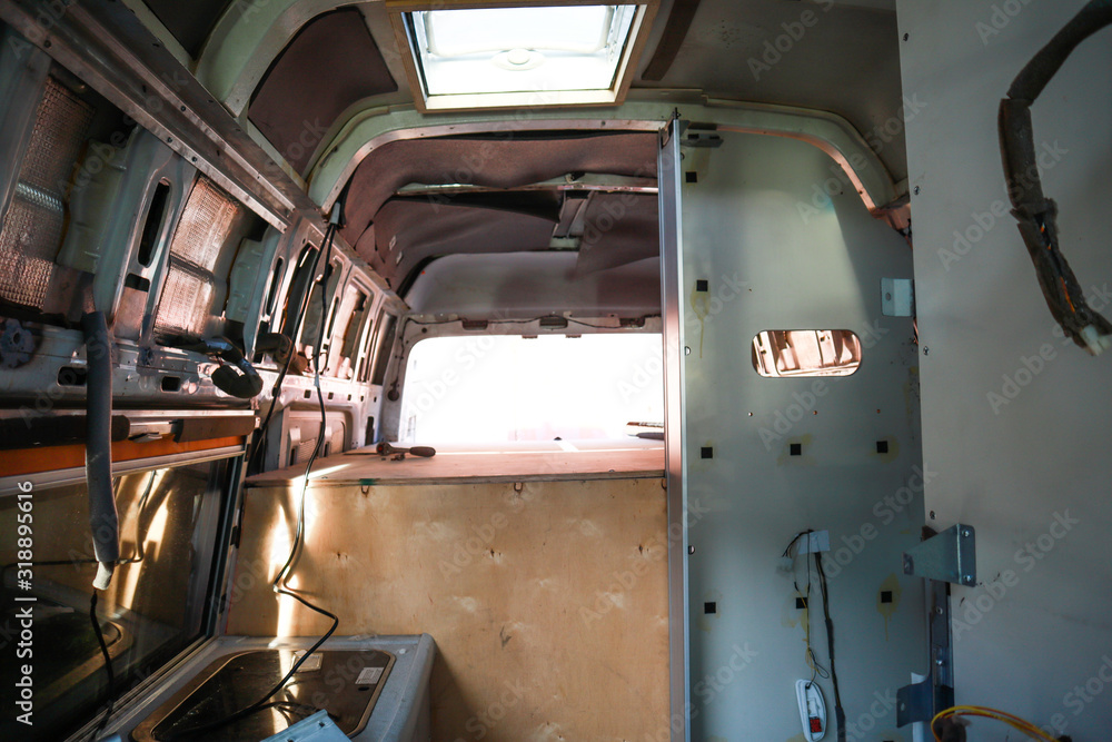 Repair of cars. Remodeling a motorhome.Van reconstruction. Camper ...