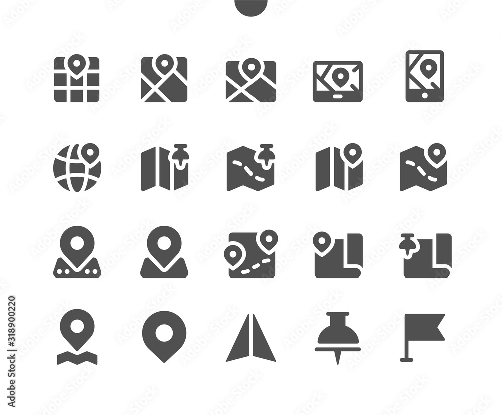 Maps UI Pixel Perfect Well-crafted Vector Solid Icons 48x48 Ready for ...