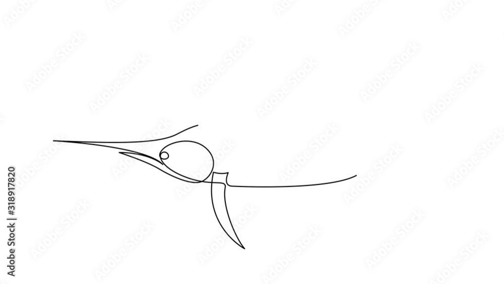Self drawing simple animation of single continuous one line drawing of ...