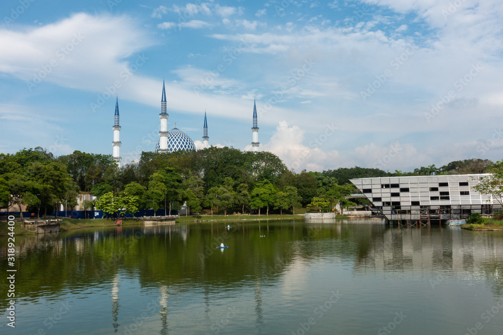 Sultan Salahuddin Abdul Aziz Shah Mosque in Shah Alam, Malaysia during ...