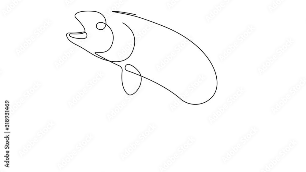 Self drawing simple animation of single continuous one line drawing of ...