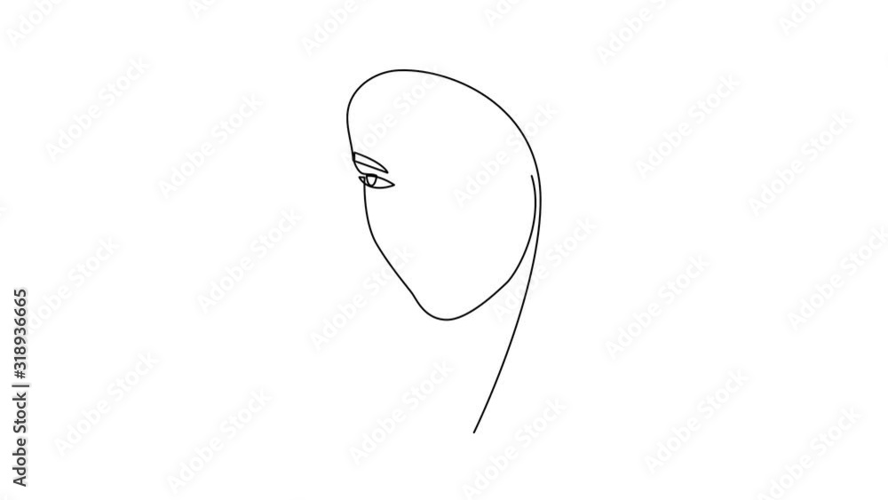 Self drawing simple animation of single continuous one line drawing of ...