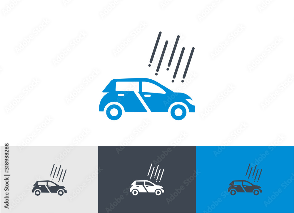 Hail Damage protection Icon vector - Car Hail Damage safety sign Vektor ...