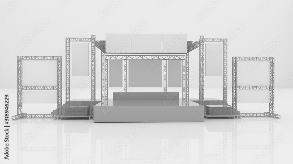 3D stage, Stage podium on white Background, Stage mockup. 3d Rendering ...