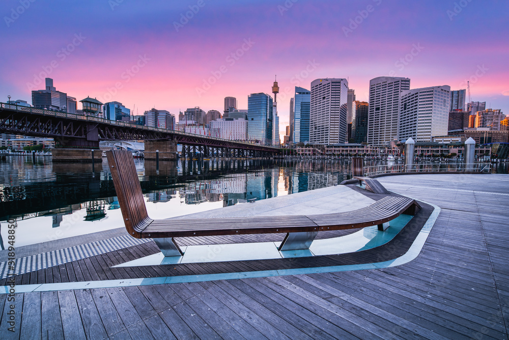 Sydney Tower Eye, View of Sydney skyline from Darling Harbour Bridge ...