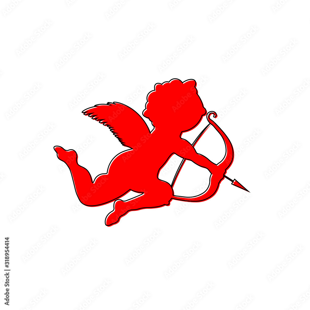 Cupid icon, graphic design template, Valentines Day symbol, vector ...