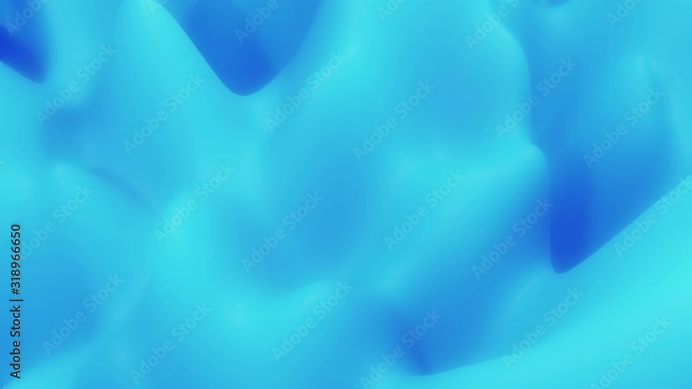 abstract liquid blue substance, inner glow surface like landscape. 4k ...