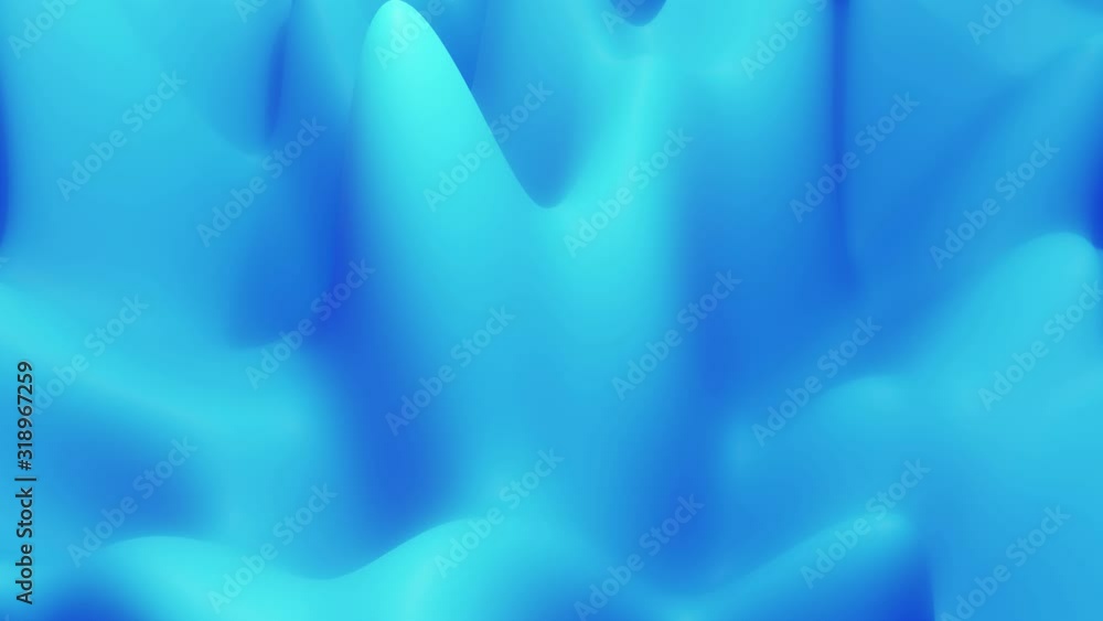 abstract liquid blue substance, inner glow surface like landscape. 4k ...