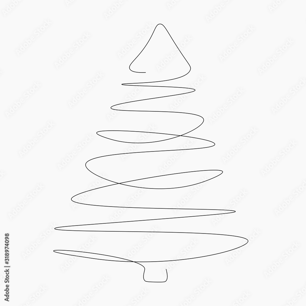 Forest trees line drawing silhouette vector illustration Stock Vector ...