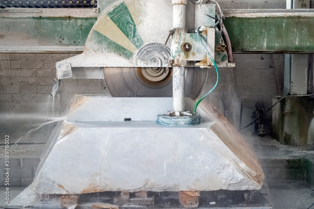 marble being cut in the marble factory Stock Photo | Adobe Stock