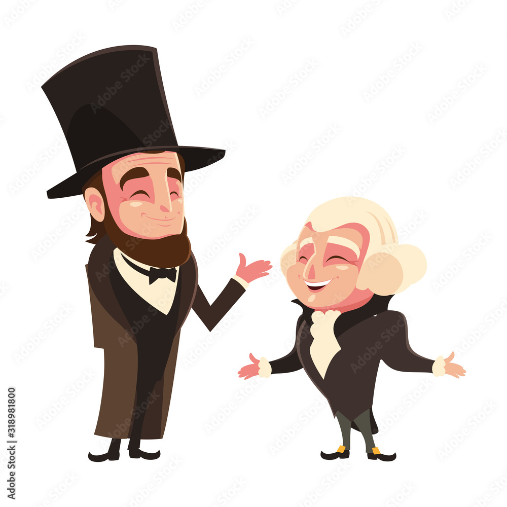 cartoon of presidents george washington and abraham lincoln, president ...